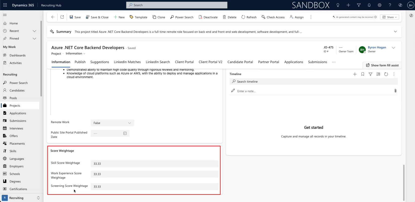 How to Edit Job Match Score Weightage - Dynamics ATS User Guide - 1