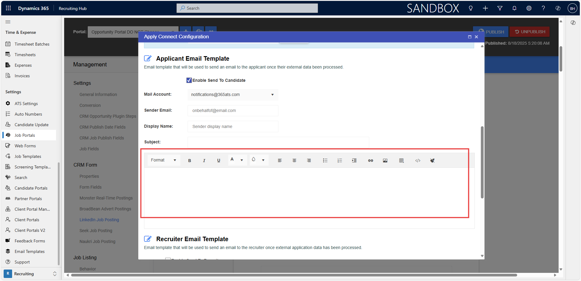 Map the applications status – Apply Connect LinkedIn - Dynamics ATS User Guide - 1