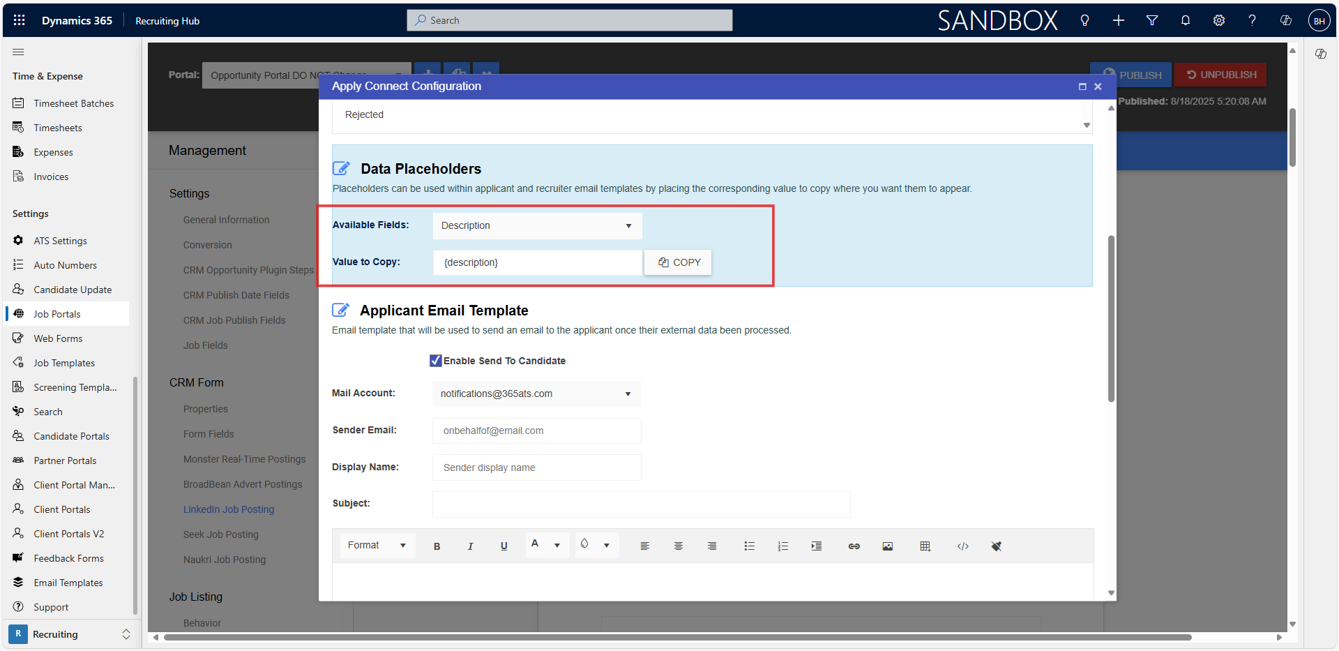 Map the applications status – Apply Connect LinkedIn - Dynamics ATS User Guide - 1