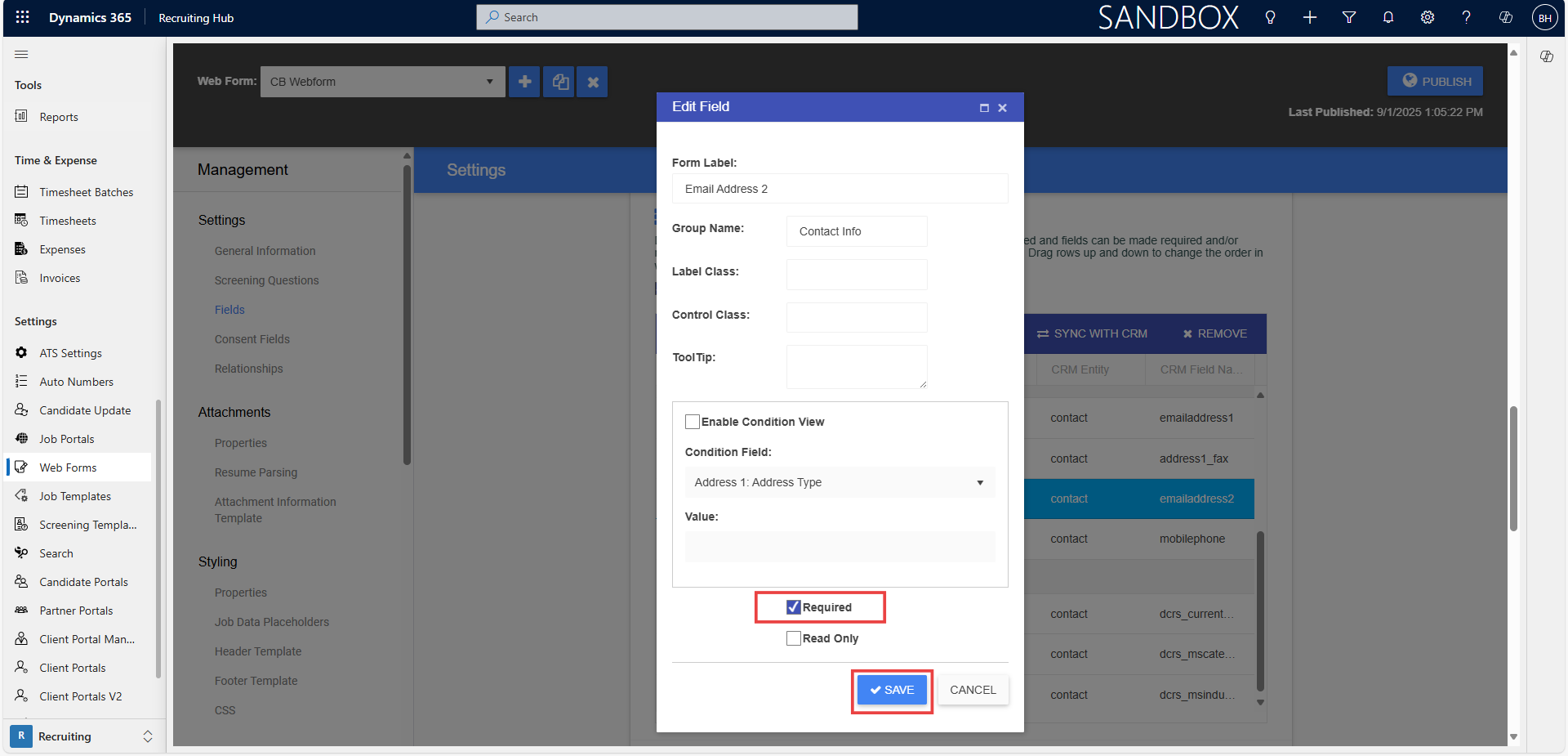 How to Group Fields, Rename Them, and Adjust Web Form Colors - Dynamics ATS User Guide - 1