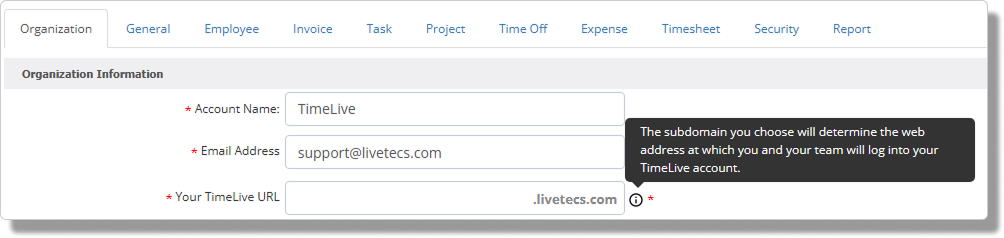 Company Logo on TimeLive login Page, Dashboard and Reports - TimeLive ...