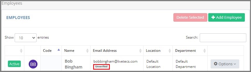 Verifying Email Address - TimeLive Help - 1
