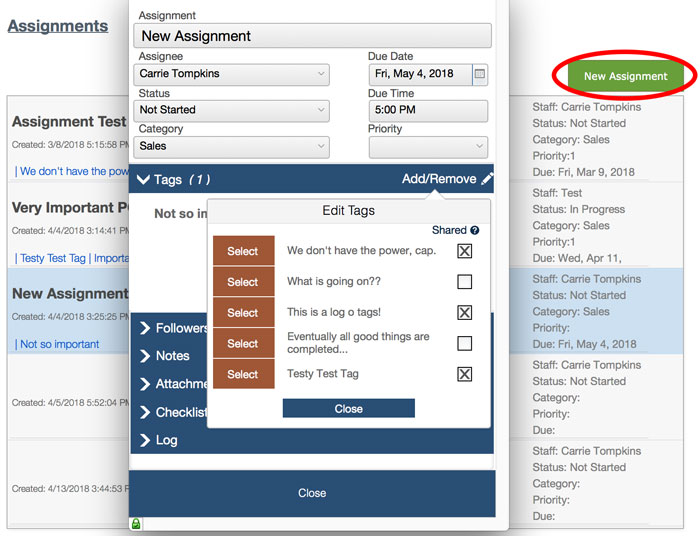 Assignments - iPoint Control - 1