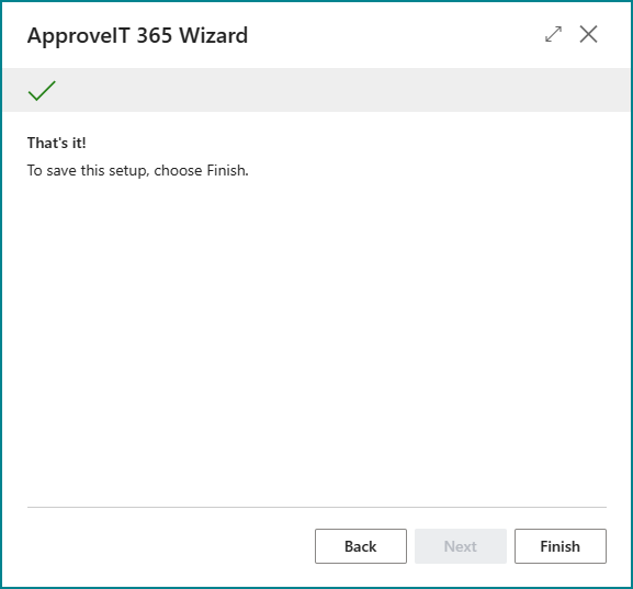 Wizard: Finalize Setup - ApproveIT - 365
