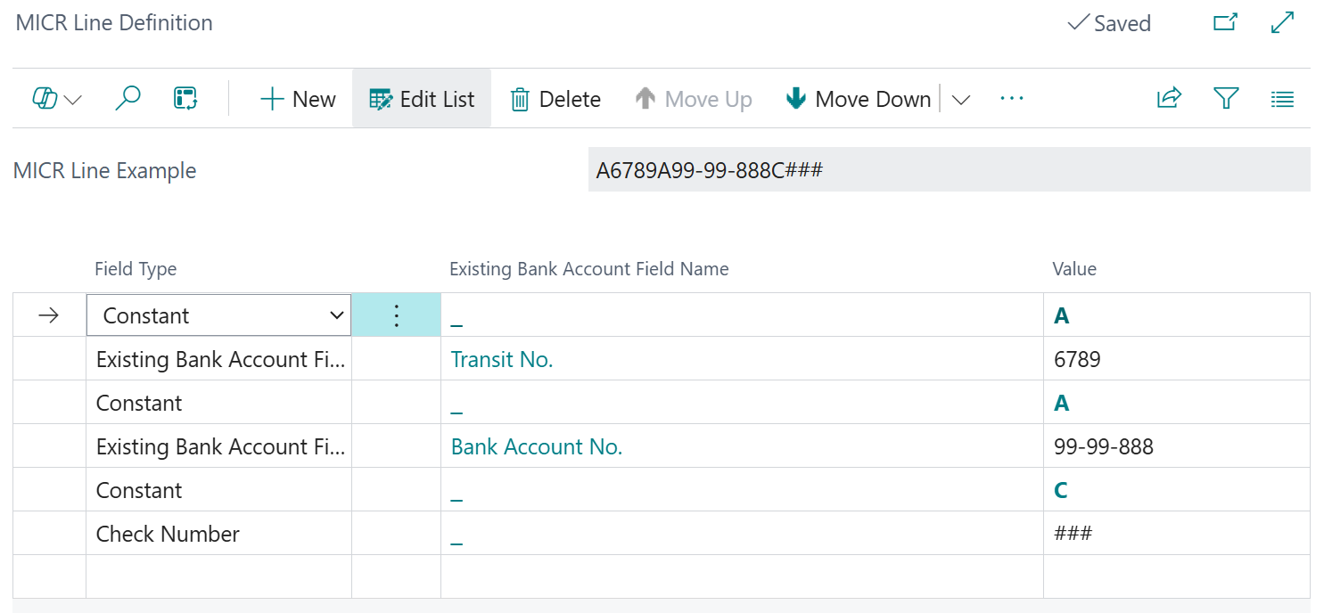 Configuring the MICR Line - Payment Hub for Business Central User Guide - Version 1