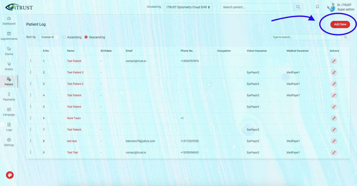 Add a new patient - iTRUST - iTRUST