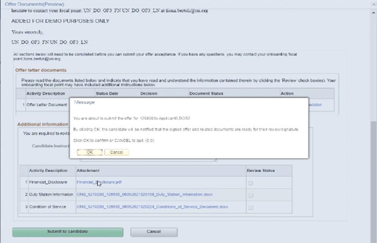 Submitting the Offer Documents Package to the candidate - Onboarding ...