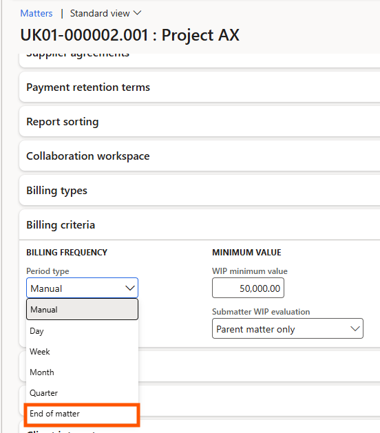 Billing frequency extended with “End of matter” option - sa.global ...