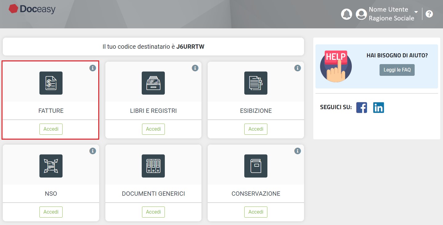 Dashboard principale - Manuale DocEasy R5 - Manuale Doceasy