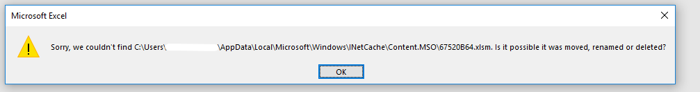 Corrupted workbooks that need repair - User Guide - Current Version