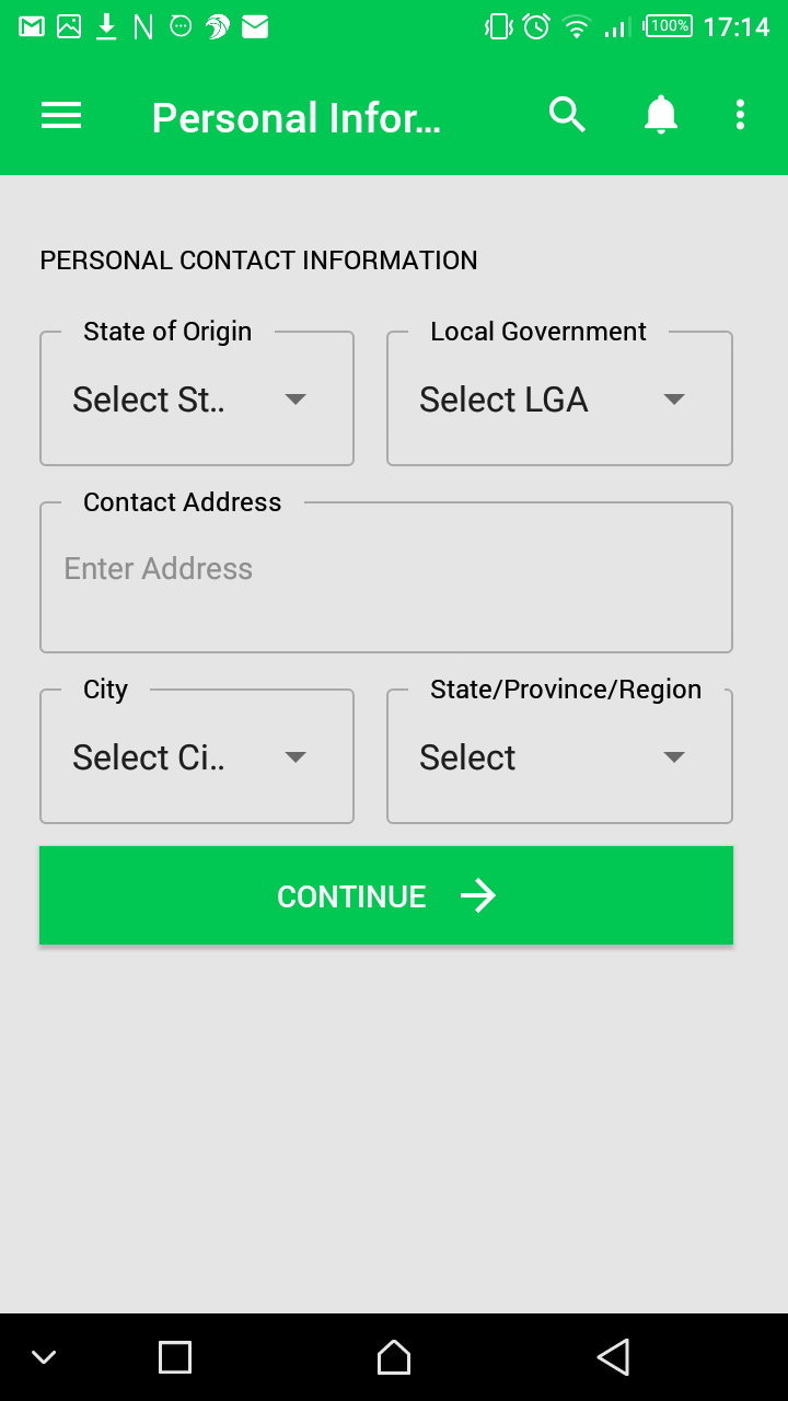Personal Information - myNTI Mobile App Guide - 1